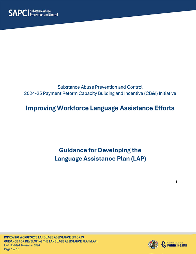 Guidance for Developing the Language Assistance Plan - SPARK-T / CAADPE ...